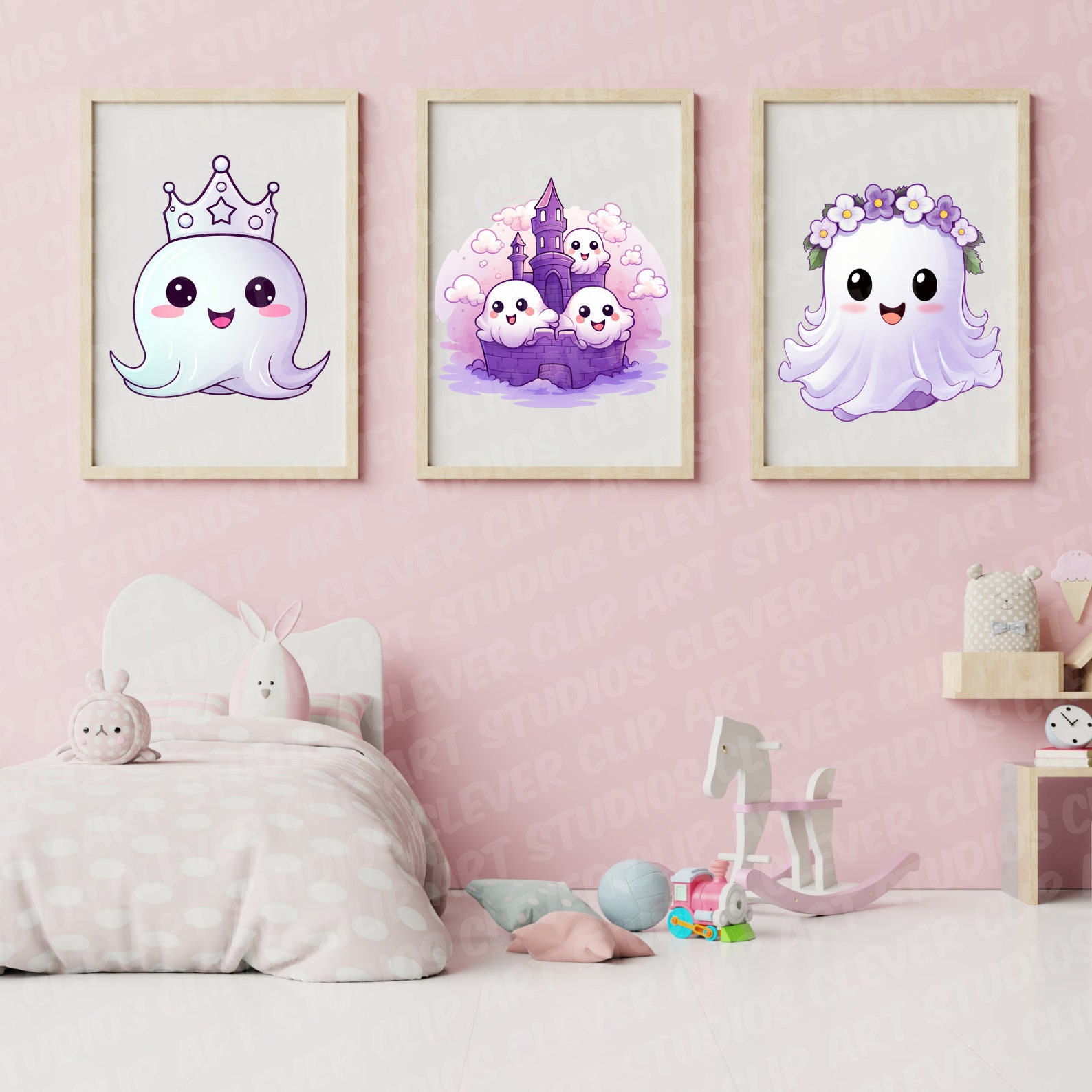 Kawaii Ghosts Cute Halloween Clipart Bundle Digital Halloween Kawaii ...