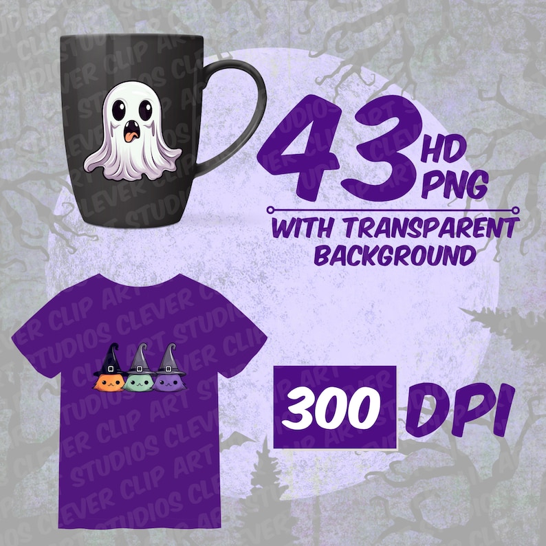 Spooky Kawaii Cute Halloween Clipart Scary Designs Creepy Cute Graphics ...