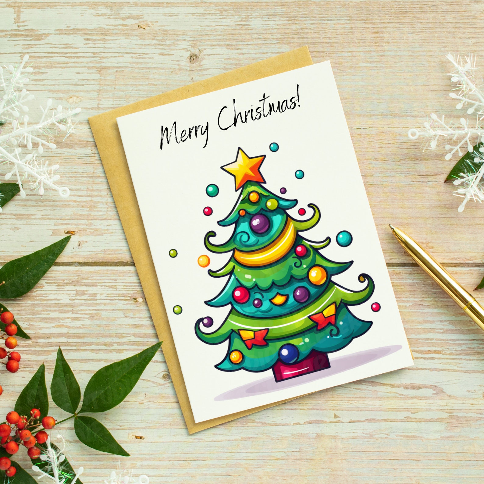 Cute Kawaii Christmas Tree Clipart Bundle Cute Happy Christmas Tree ...