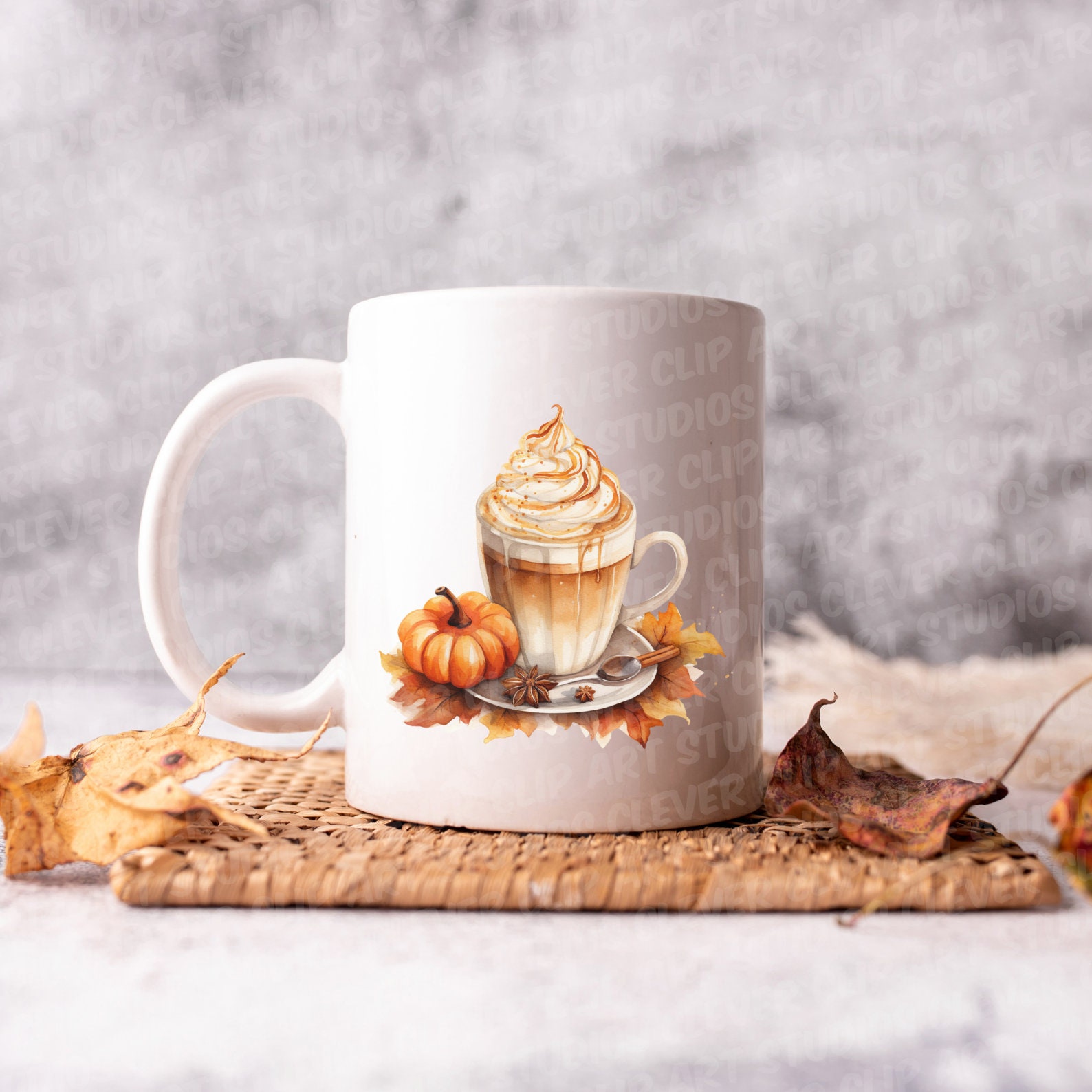 Pumpkin Spice Clipart PNG Bundle Cozy Clipart Cute Autumn Pumpkin ...