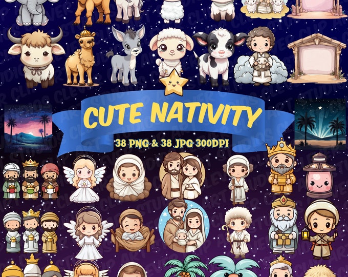 Kawaii Cute Nativity PNG Bundle - Etsy Canada