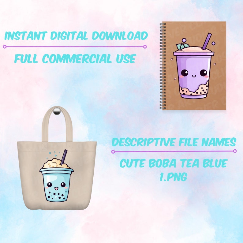 Kawaii Cute Boba Tea Clipart Collection Kawaii Boba Tea PNG Bundle Cute ...