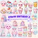 Cute Kawaii Birthday Clipart Bundle Kawaii Downloadable Birthday Art ...