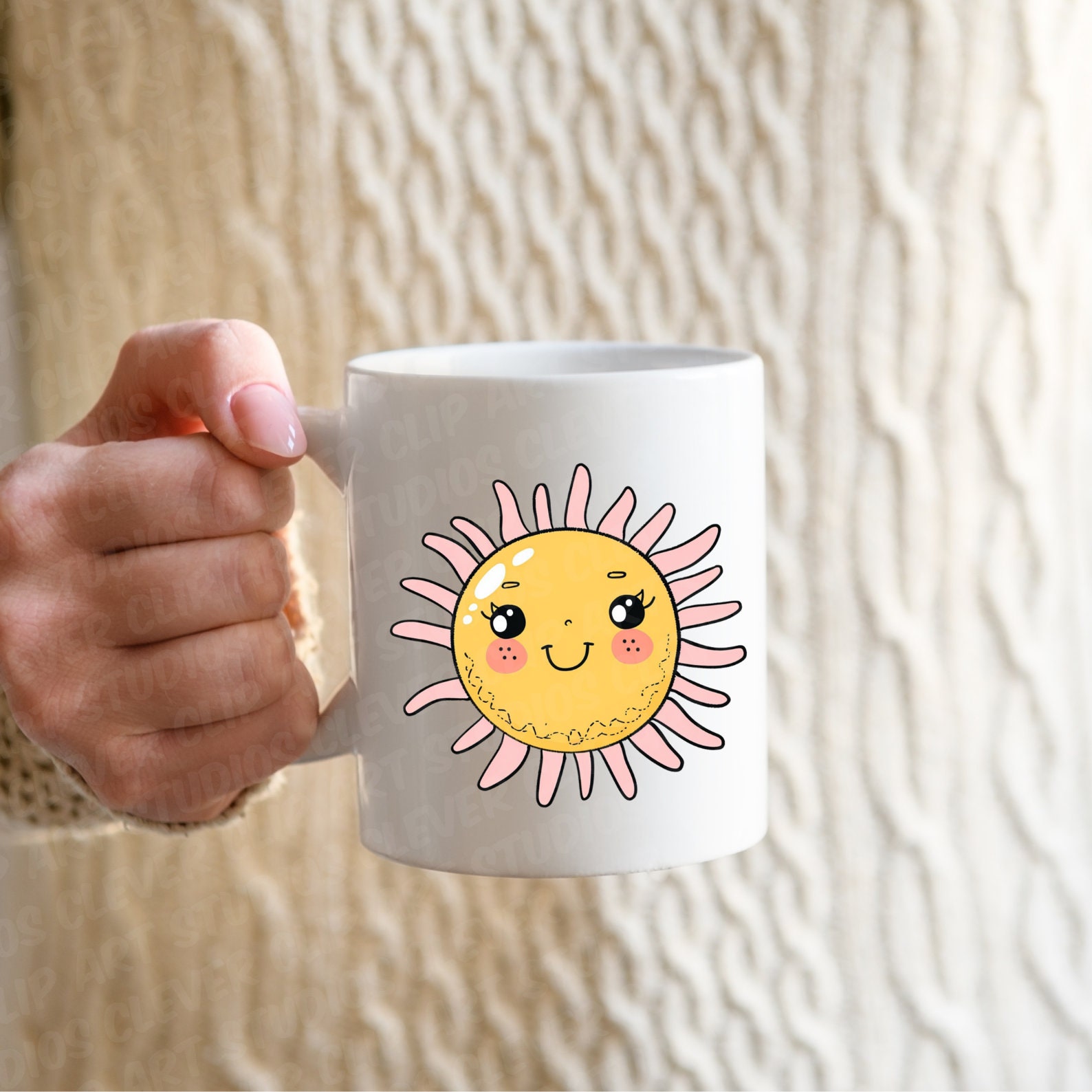 Cute Sun Moon and Stars Clipart Bundle Sun Moon Stars Kawaii Download ...