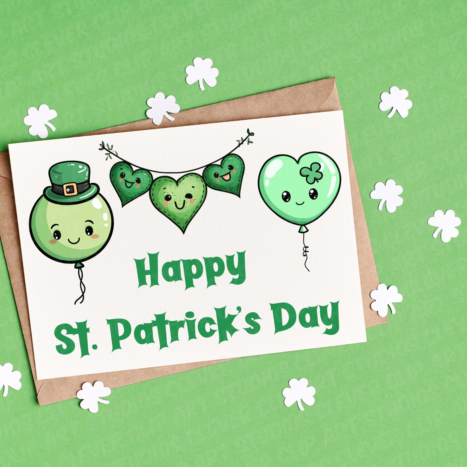 Cute St Patricks Day Clipart Bundle Kawaii Downloadable Happy St ...