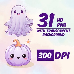 Kawaii Halloween Cute Pastel Candy Clip Art Bundle Happy Halloween ...