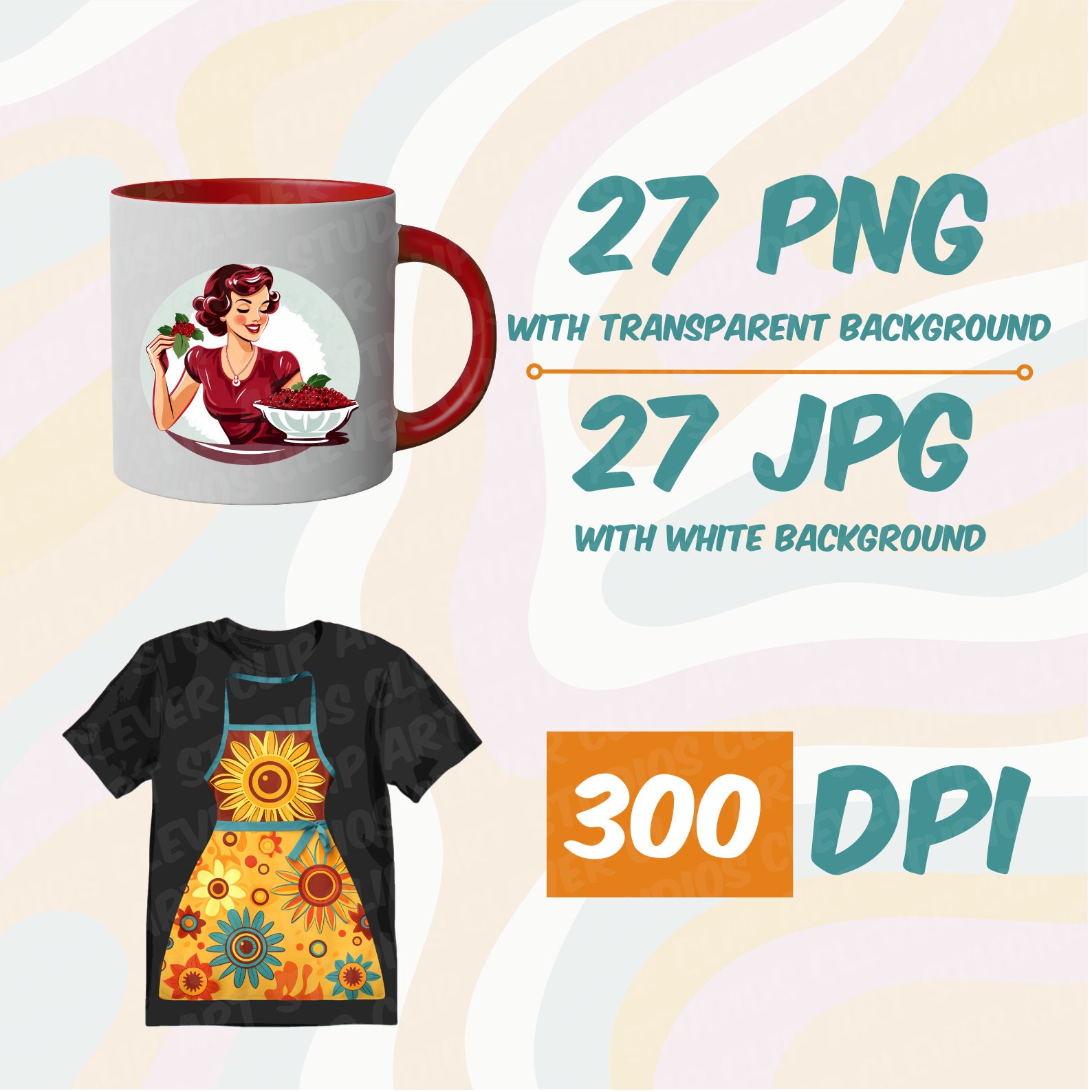 Retro Groovy Thanksgiving Clipart Bundle Cute Fall PNG Bundle Autumnal ...
