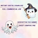 Kawaii Ghosts Cute Halloween Clipart Bundle Digital Halloween Kawaii ...