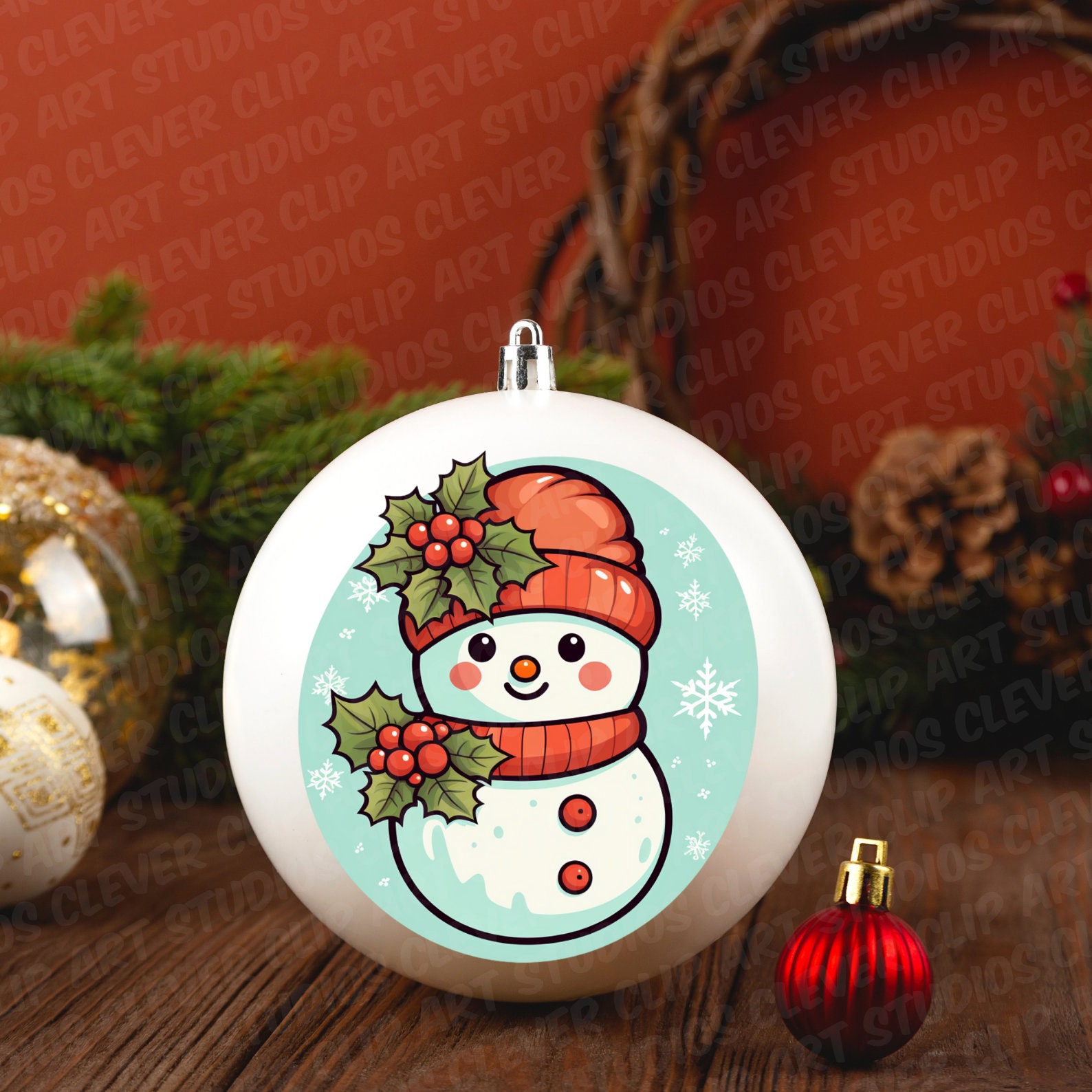 Kawaii Cute Snowman Clipart Bundle Cute Decorative Snowman Snowmen ...