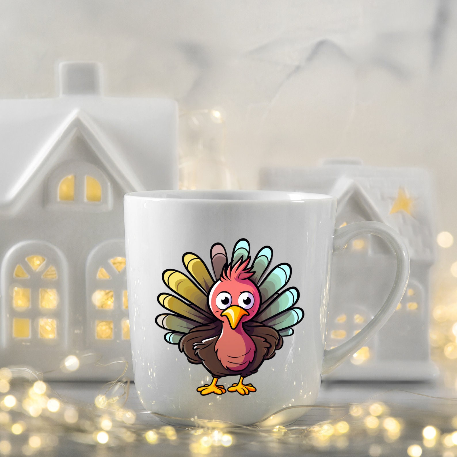 Kawaii Cute Turkey Clipart Bundle Funny Thanksgiving Turkey PNG Bundle ...