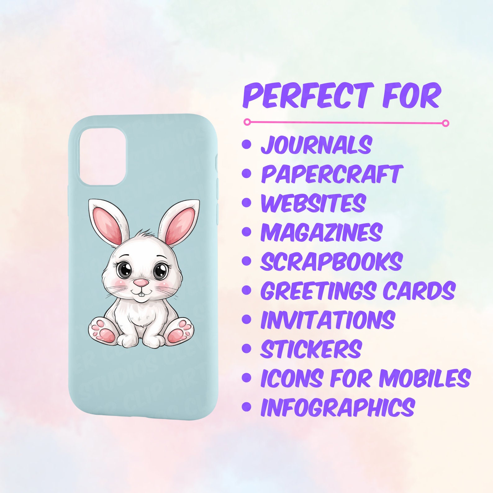 Cute Easter Clipart Bundle Kawaii Cute Easter PNG Bundle Kawaii Easter ...