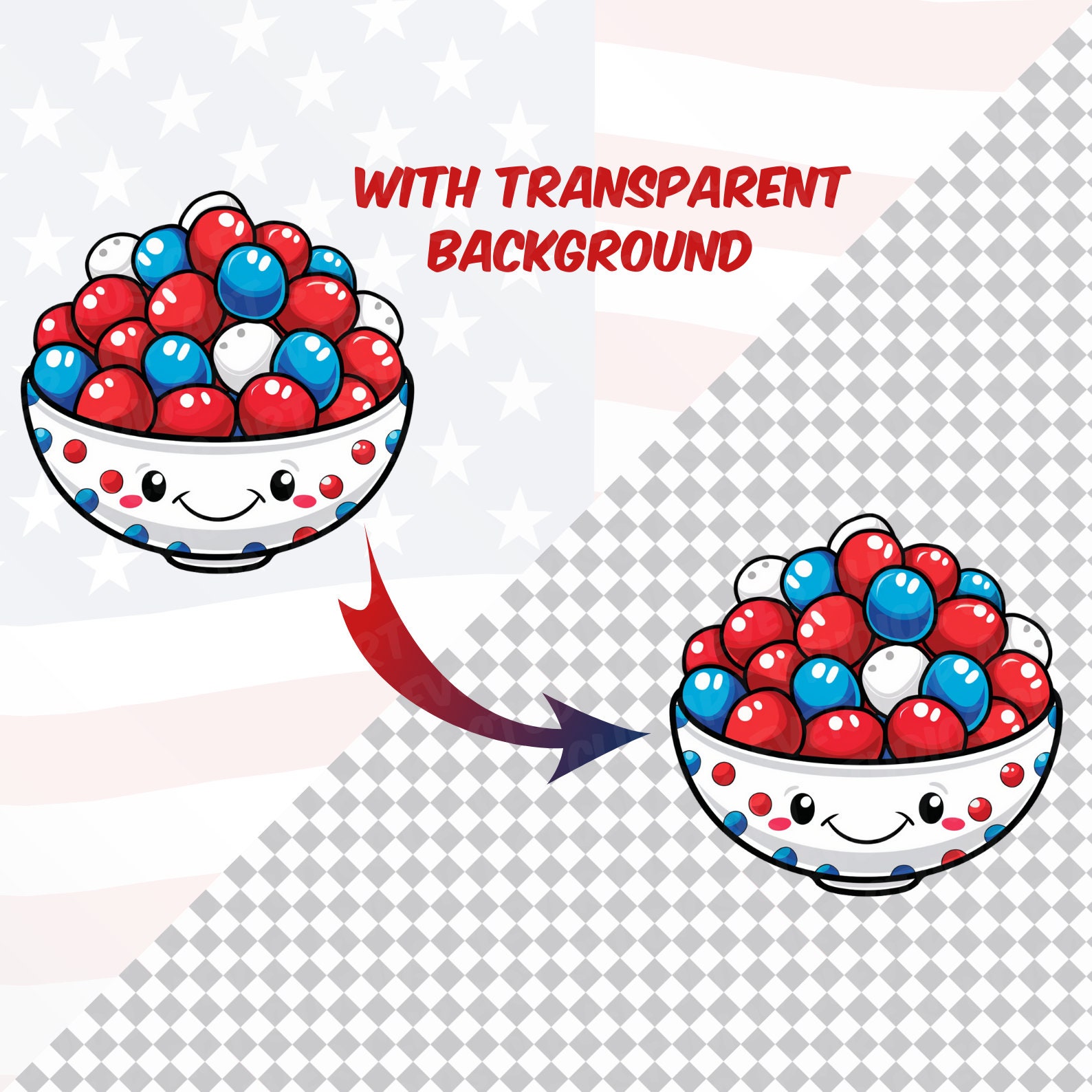 Cute Patriotic Candy Clipart Independence Day Desserts American Candy ...