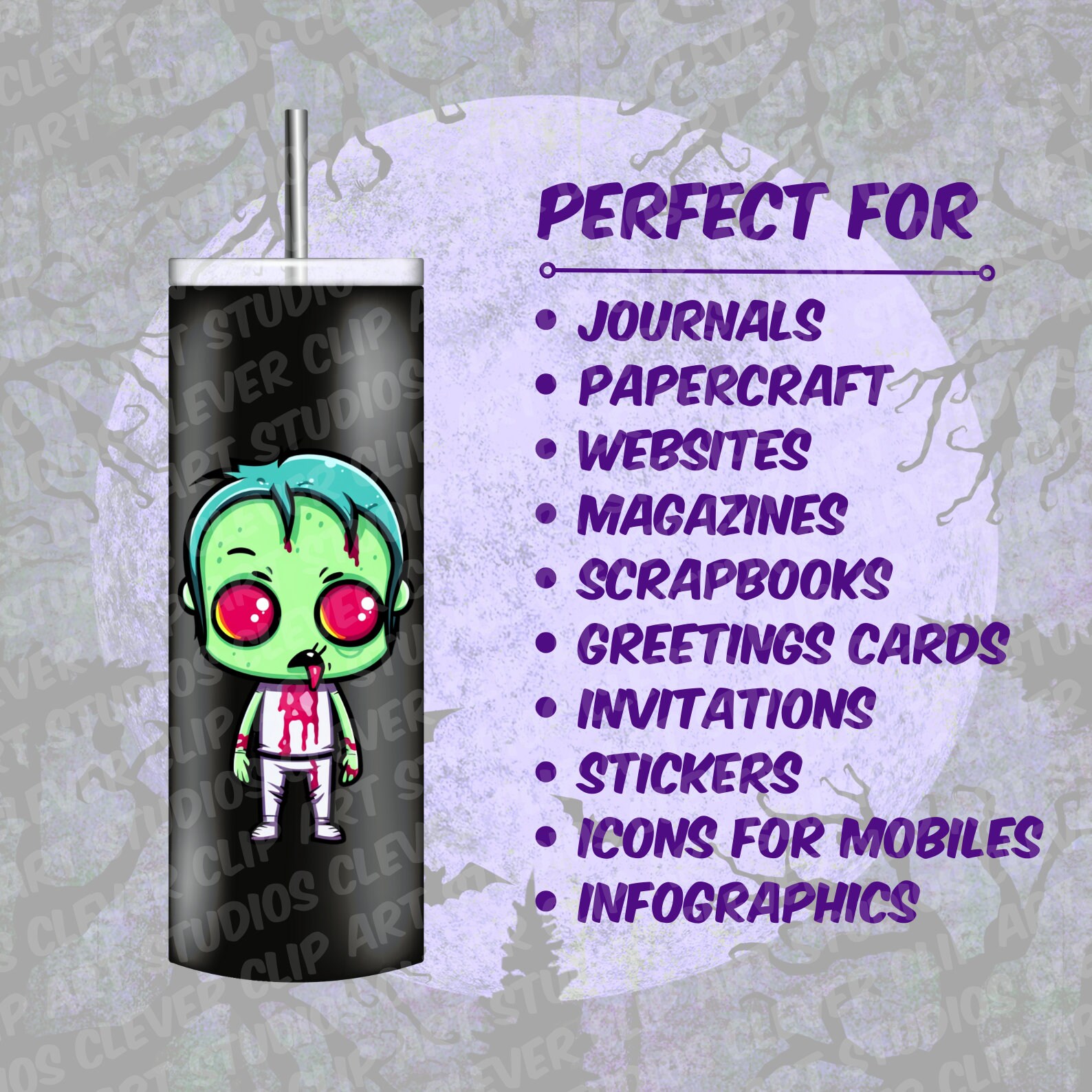 Spooky Kawaii Cute Halloween Clipart Scary Designs Creepy Cute Graphics ...