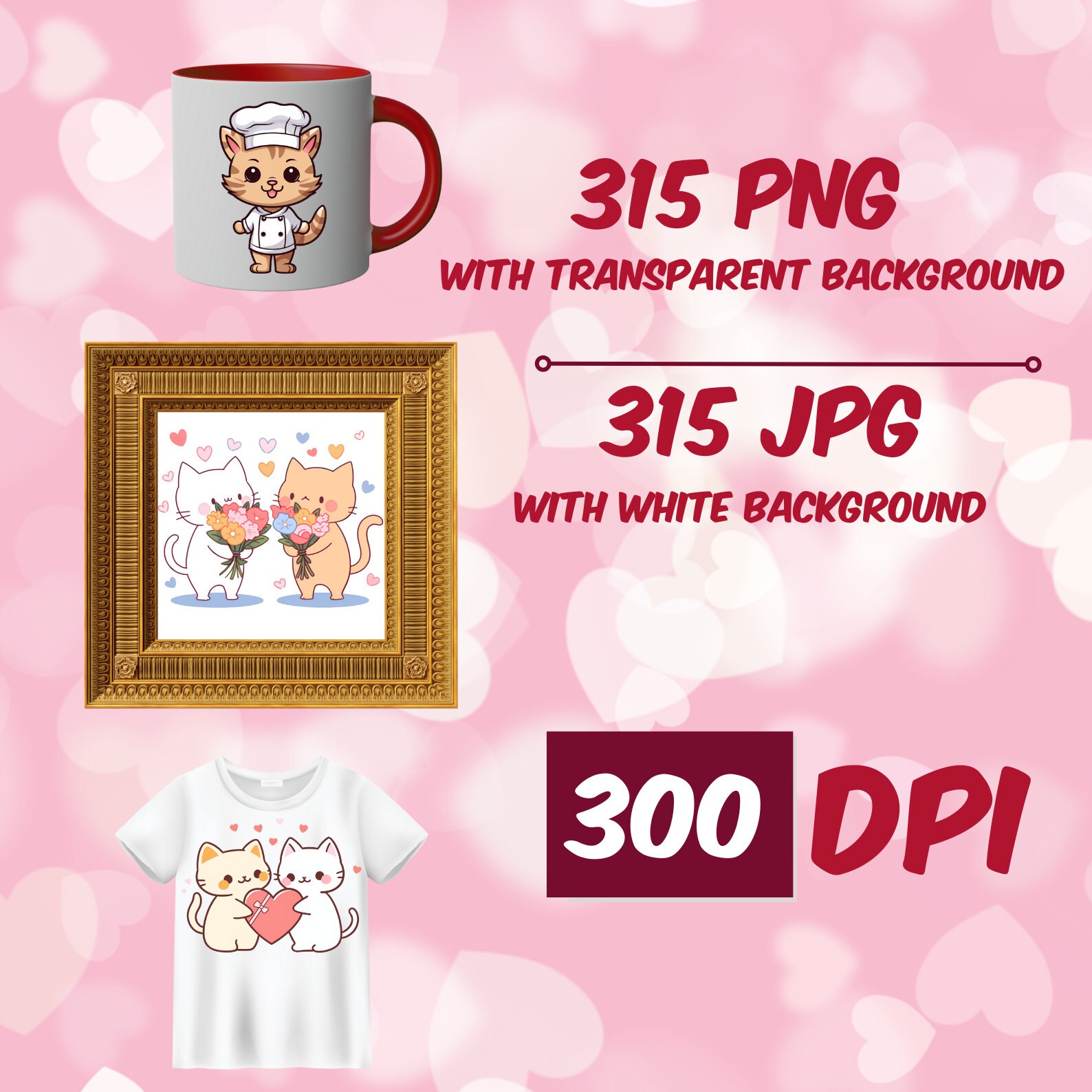 Cat Mega Bundle Cute Cat Kawaii Clipart Megabundle Kitten Clipart ...