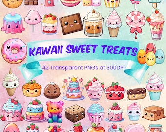 Kawaii Cute Sweets PNG Bundle - Etsy