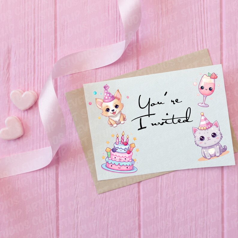 Cute Kawaii Birthday Clipart Bundle Kawaii Downloadable Birthday Art ...