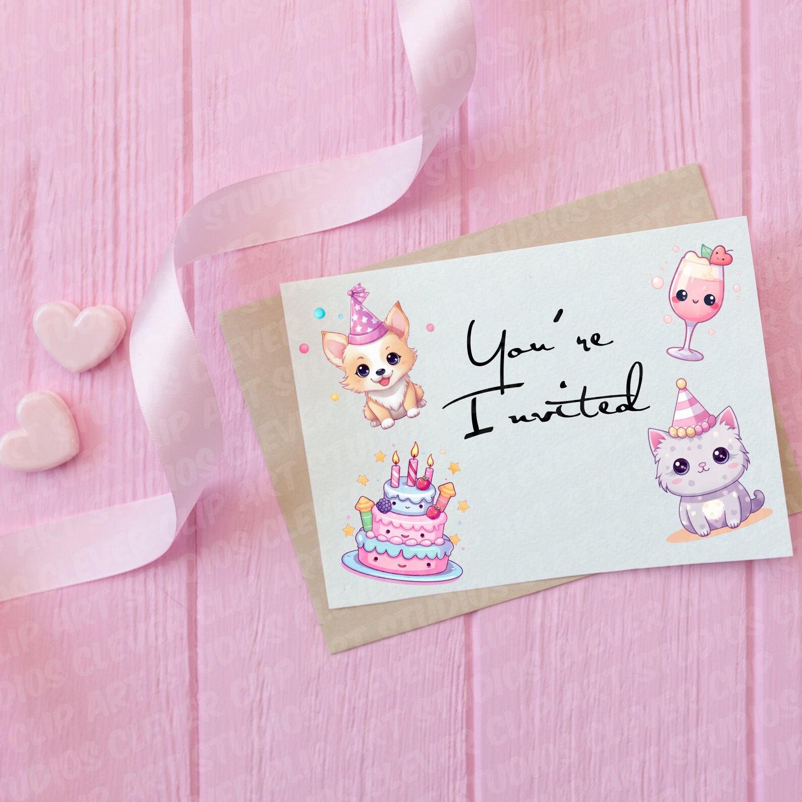 Cute Kawaii Birthday Clipart Bundle Kawaii Downloadable Birthday Art ...