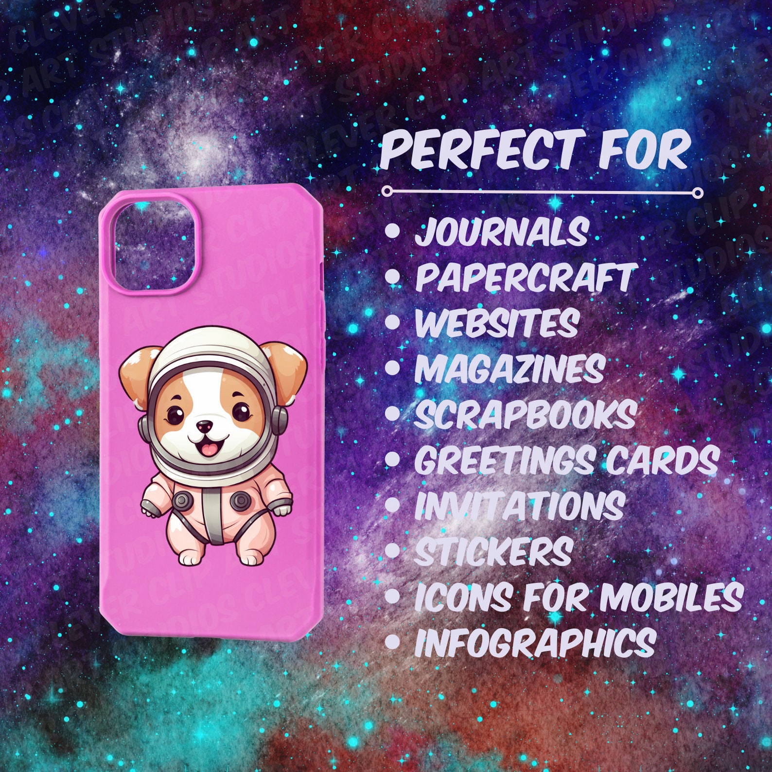 Kawaii Space Clipart Cute Astronaut PNG Bundle Kawaii Planet Stars Sun ...