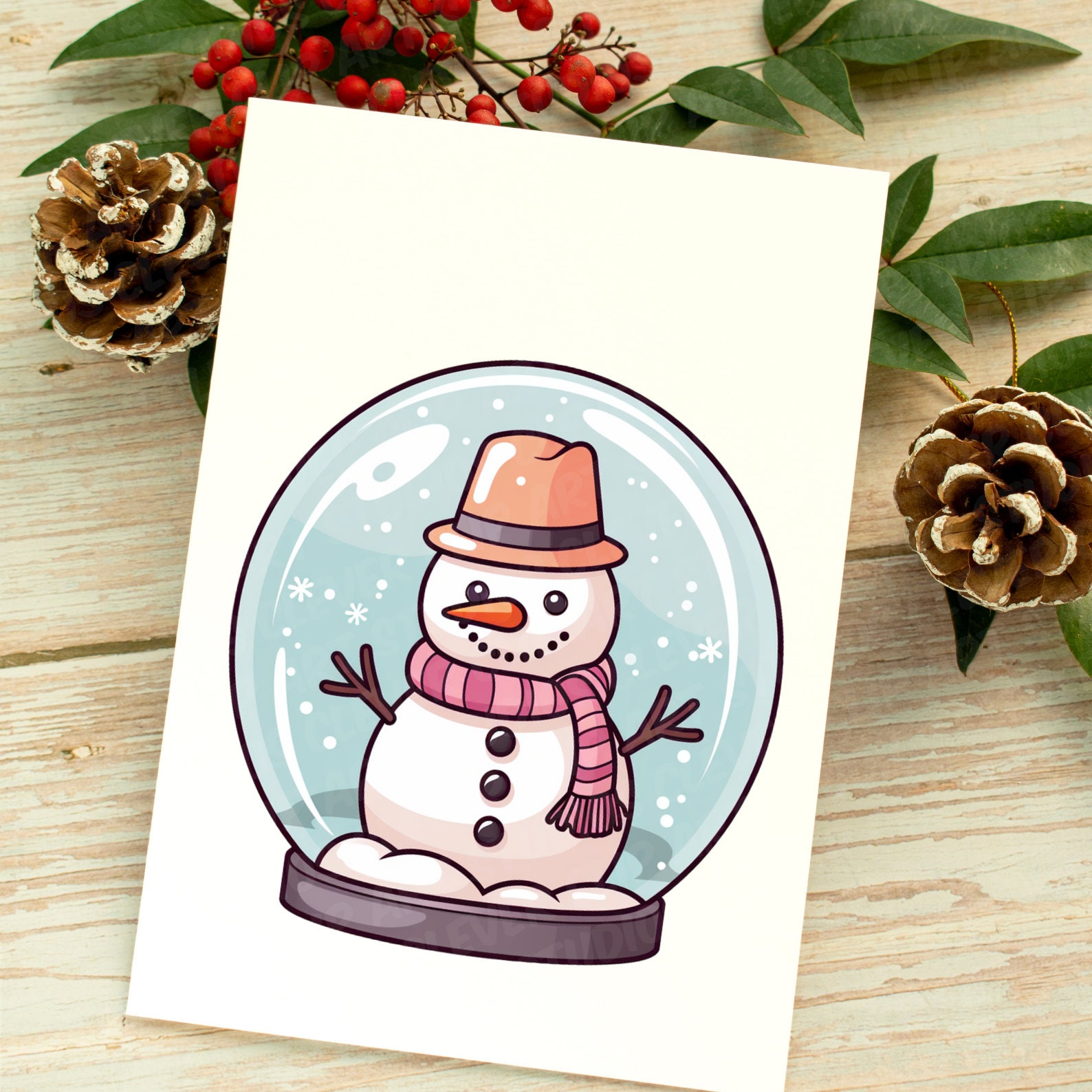 Kawaii Cute Snowman Clipart Bundle Cute Decorative Snowman Snowmen ...