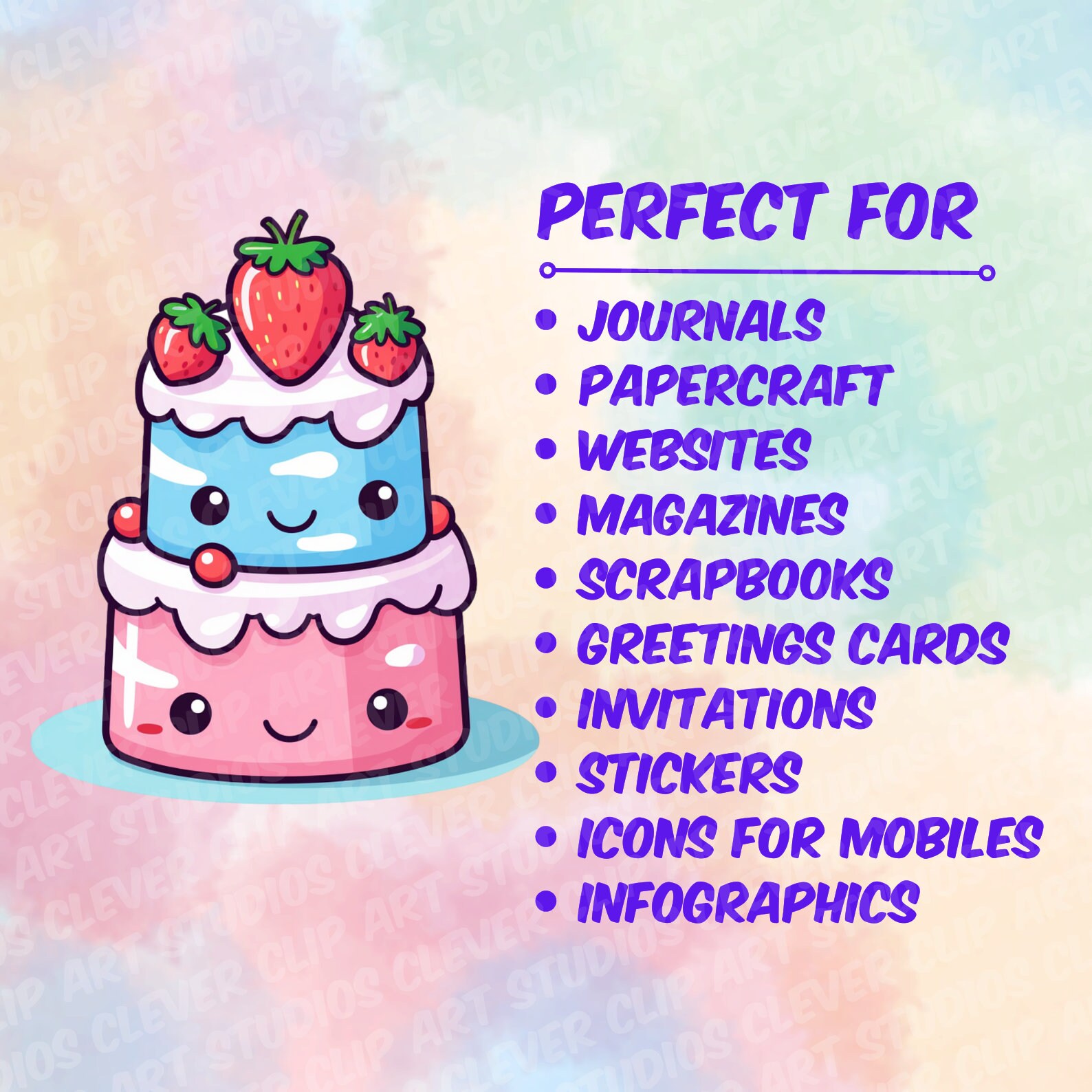 Cute Kawaii Sweet Treats Clipart Bundle Kawaii Downloadable Clipart ...