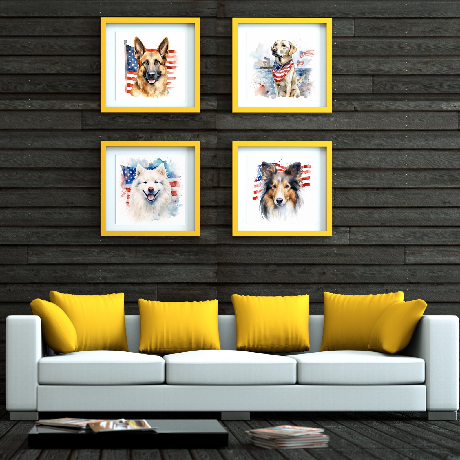 Patriotic Pups, Patriotic Dogs, Watercolor Dogs, 4th of July PNG Bundle ...