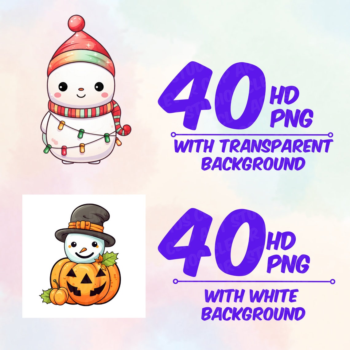 Kawaii Cute Snowman Clipart Bundle Cute Decorative Snowman Snowmen ...