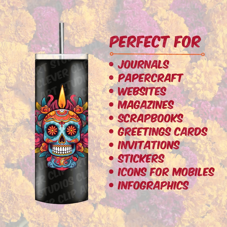 Day of the Dead Mega Bundle Cute Clipart Mexican Style Sugar Skull Dia ...