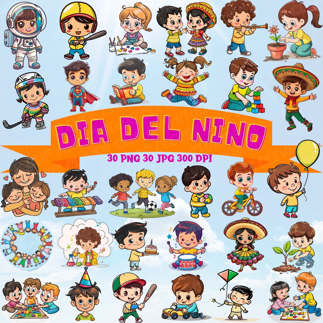 Dia Del Niño Clipart Bundle Happy Children's Day PNG Bundle Cute Kids ...