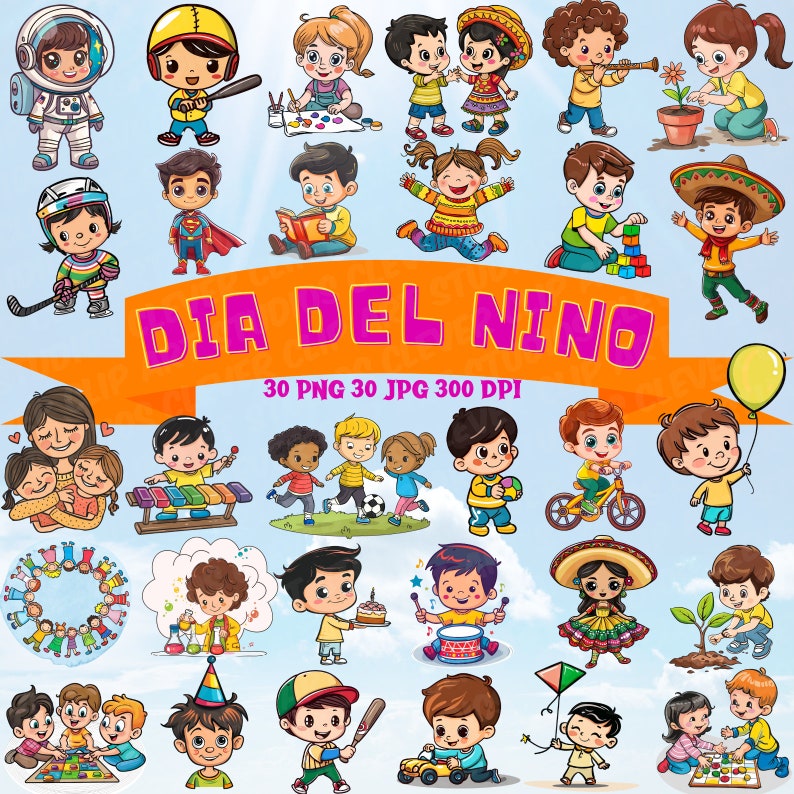 Dia Del Niño Clipart Bundle Happy Children's Day PNG Bundle Cute Kids ...