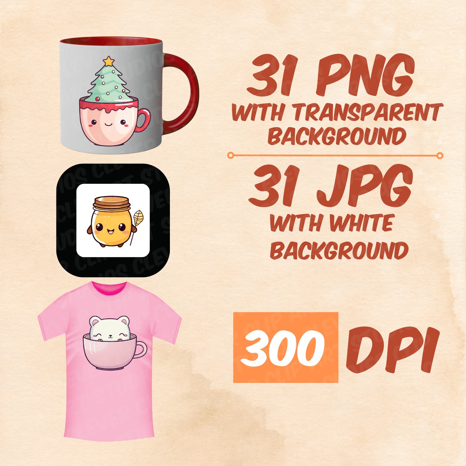 Kawaii Cute Tea Clipart Collection Pastel Kawaii Tea PNG Bundle Premade ...