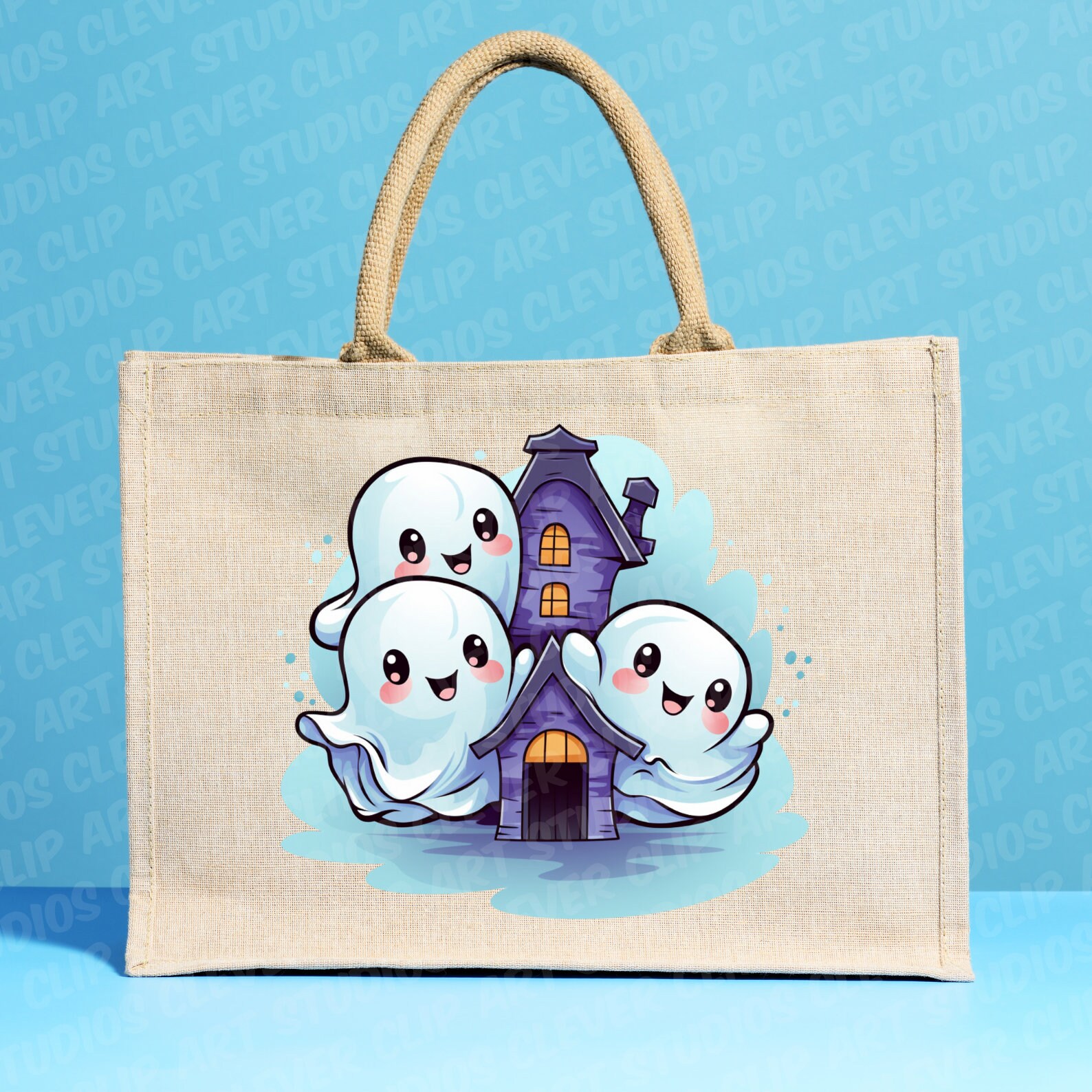 Kawaii Ghosts Cute Halloween Clipart Bundle Digital Halloween Kawaii ...
