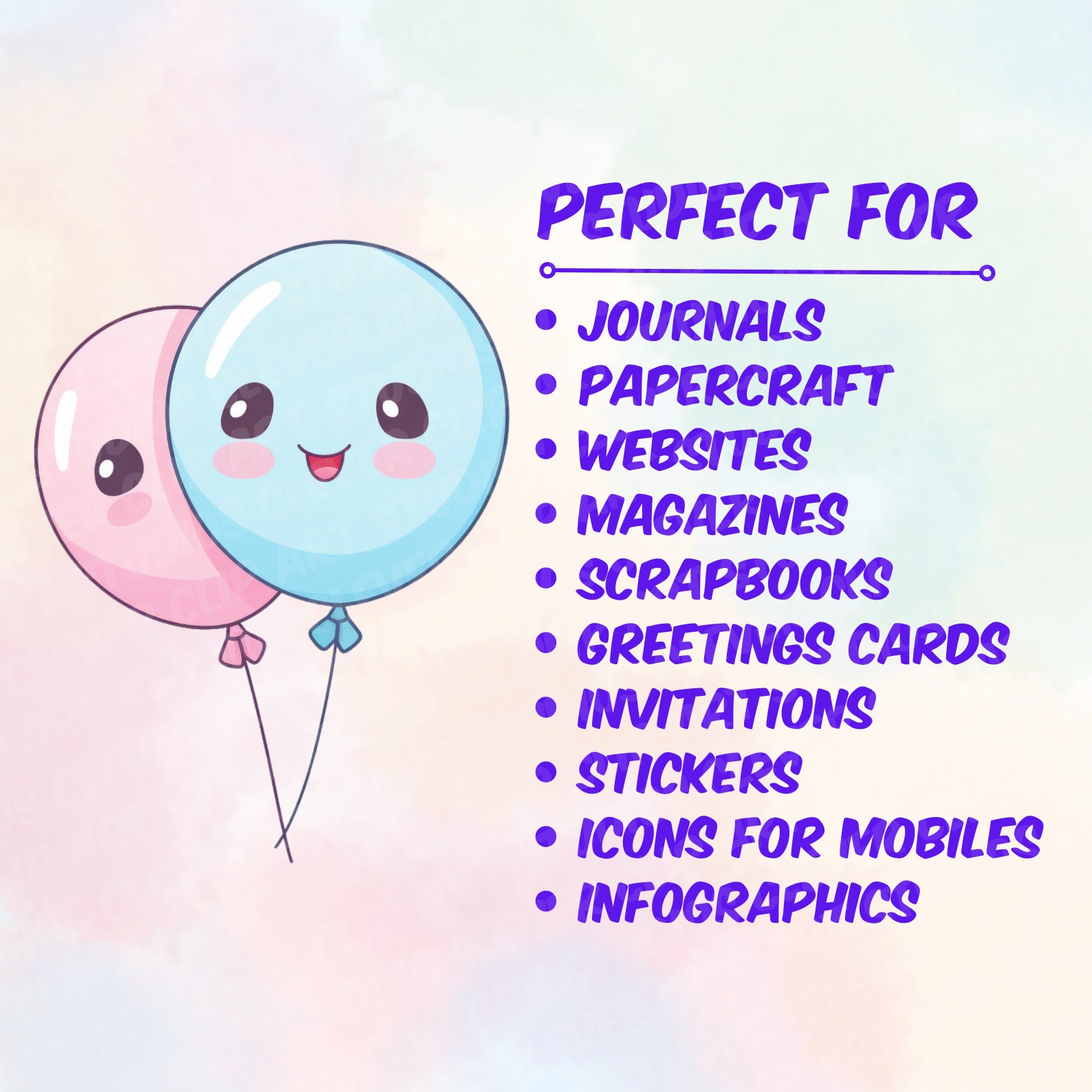 Cute Kawaii Birthday Clipart Bundle Kawaii Downloadable Birthday Art ...