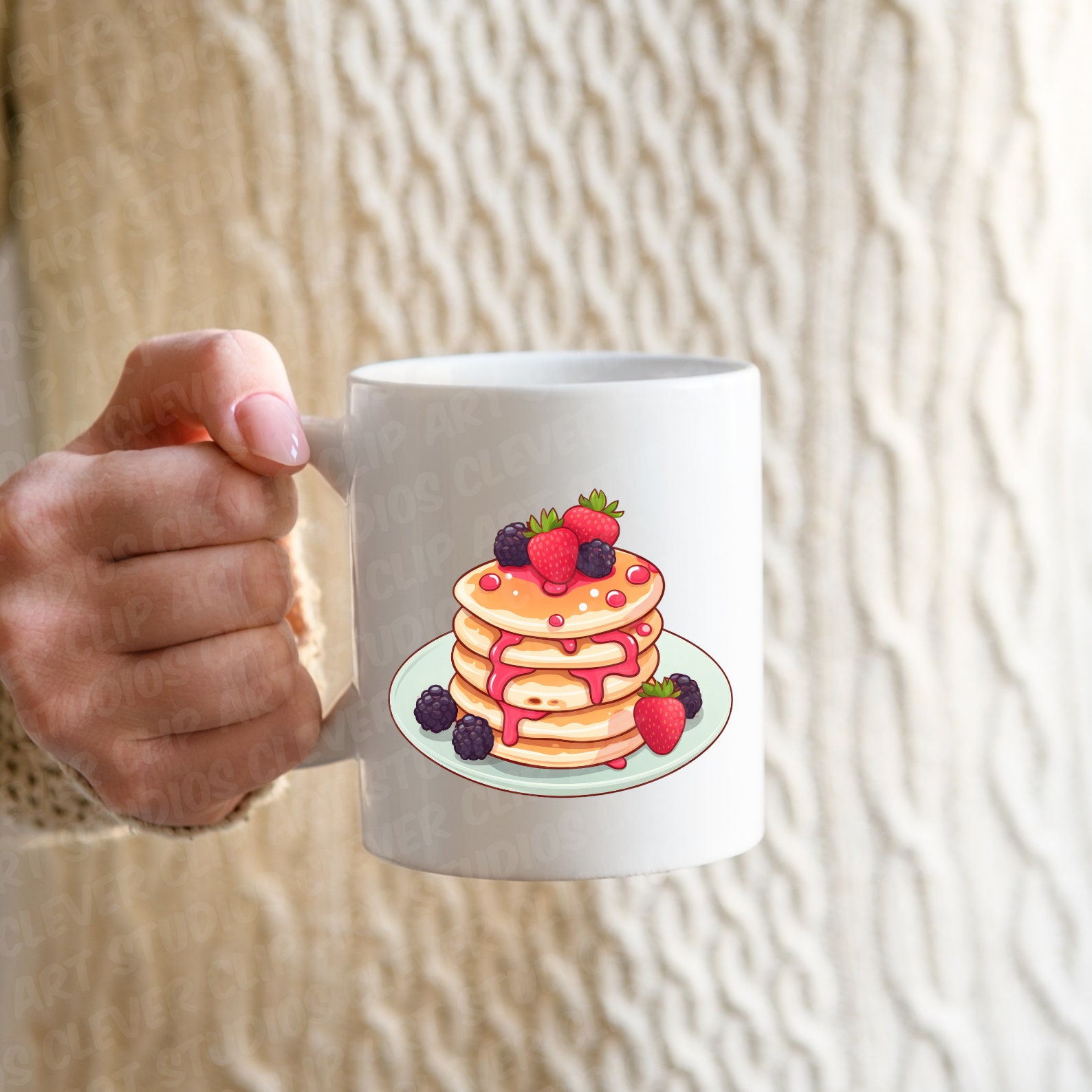 Kawaii Cute Pancake Clipart Bundle Kawaii Food Clipart Pancake Day ...