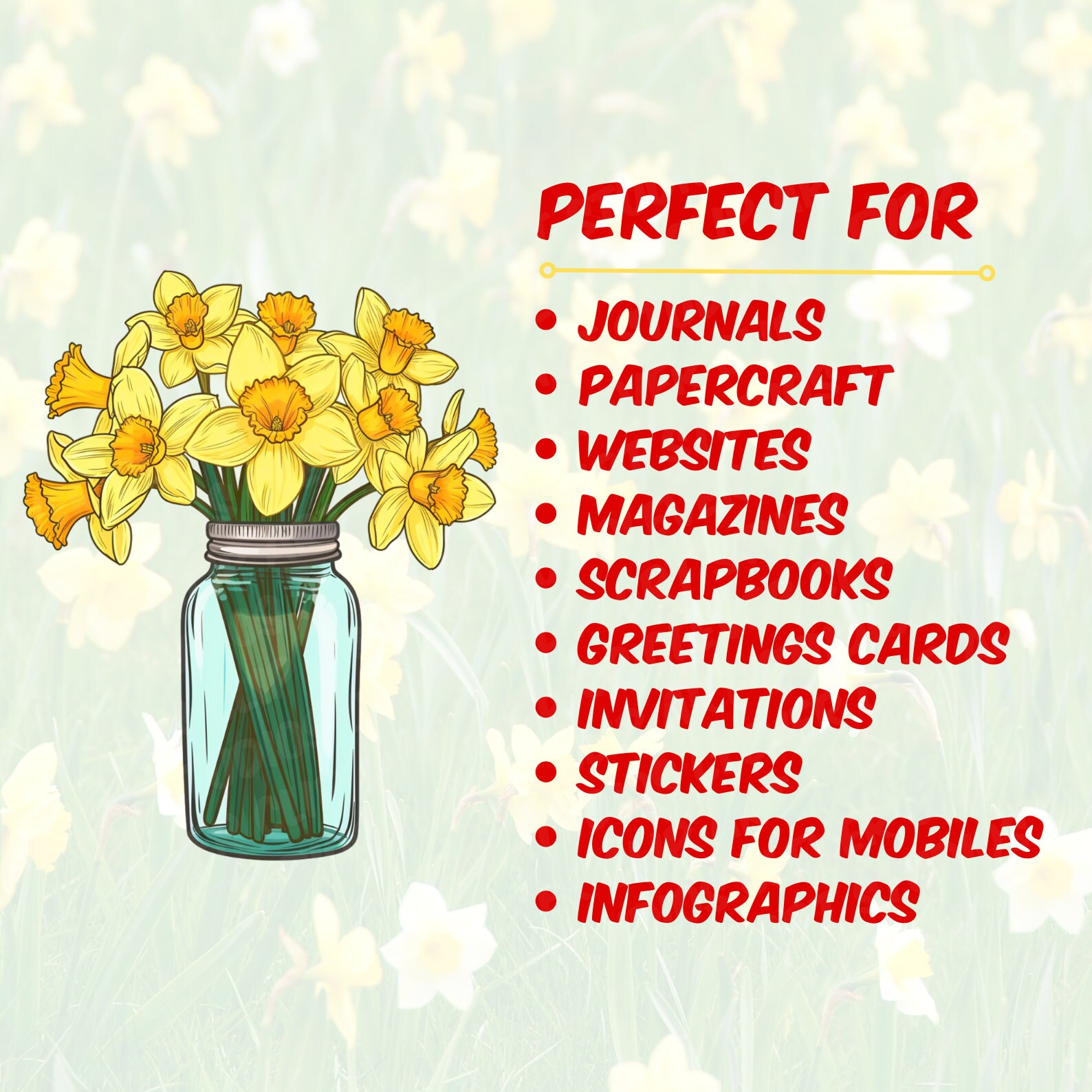 Cute Saint Davids Day Clipart Bundle Kawaii Daffodil Clipart March ...