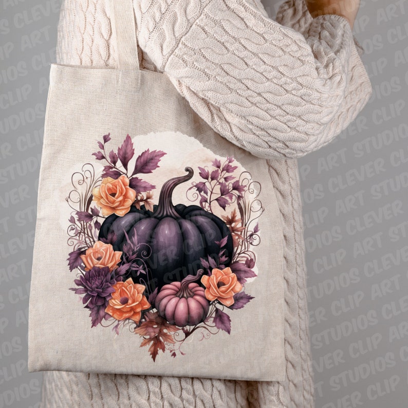 Gothic Halloween Flowers Clipart Bundle Gothic Graphics Dark Moody ...