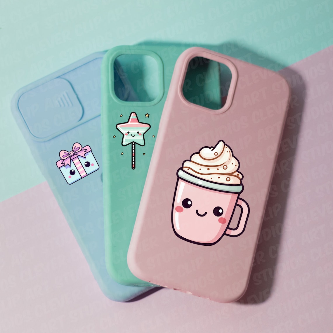 Cute Pastel Christmas Clipart Bundle Pastel Cute Christmas PNG Bundle ...