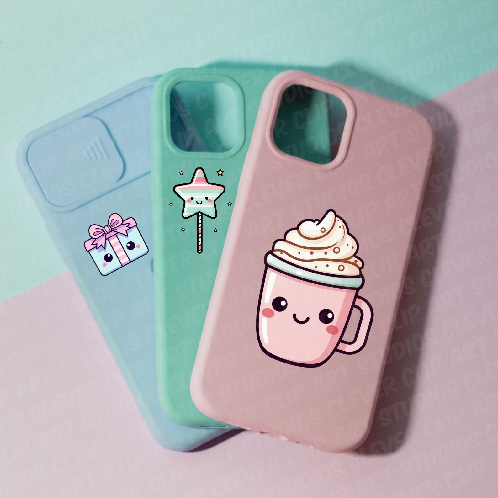 Cute Pastel Christmas Clipart Bundle Pastel Cute Christmas PNG Bundle ...