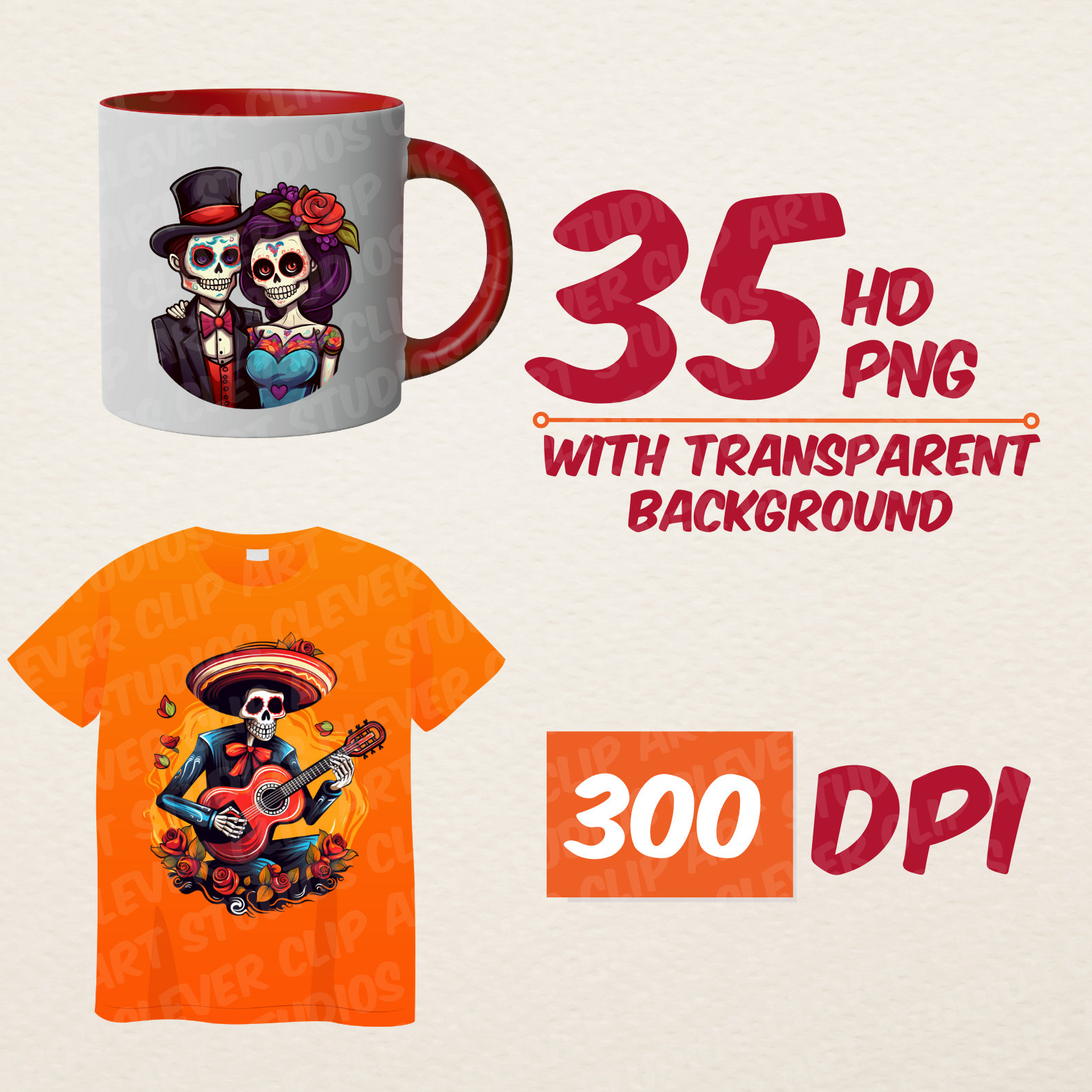 Day of the Dead Clipart Dia De Los Muertos Transparent PNG Bundle ...