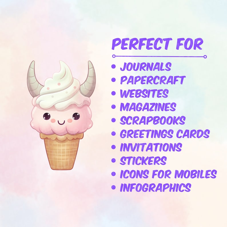 Pastel Cute Kawaii Sweet Treats Clipart Bundle Kawaii Downloadable ...