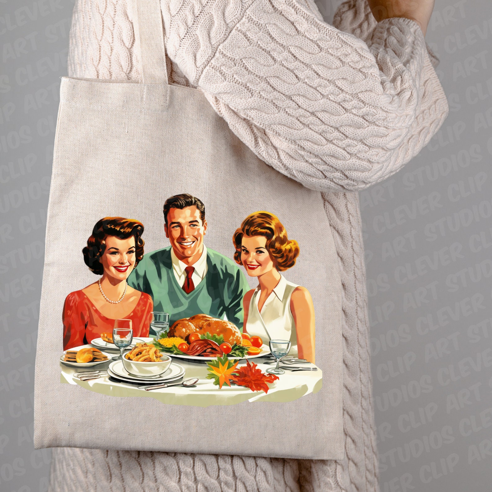 Retro Groovy Thanksgiving Clipart Bundle Cute Fall PNG Bundle Autumnal ...