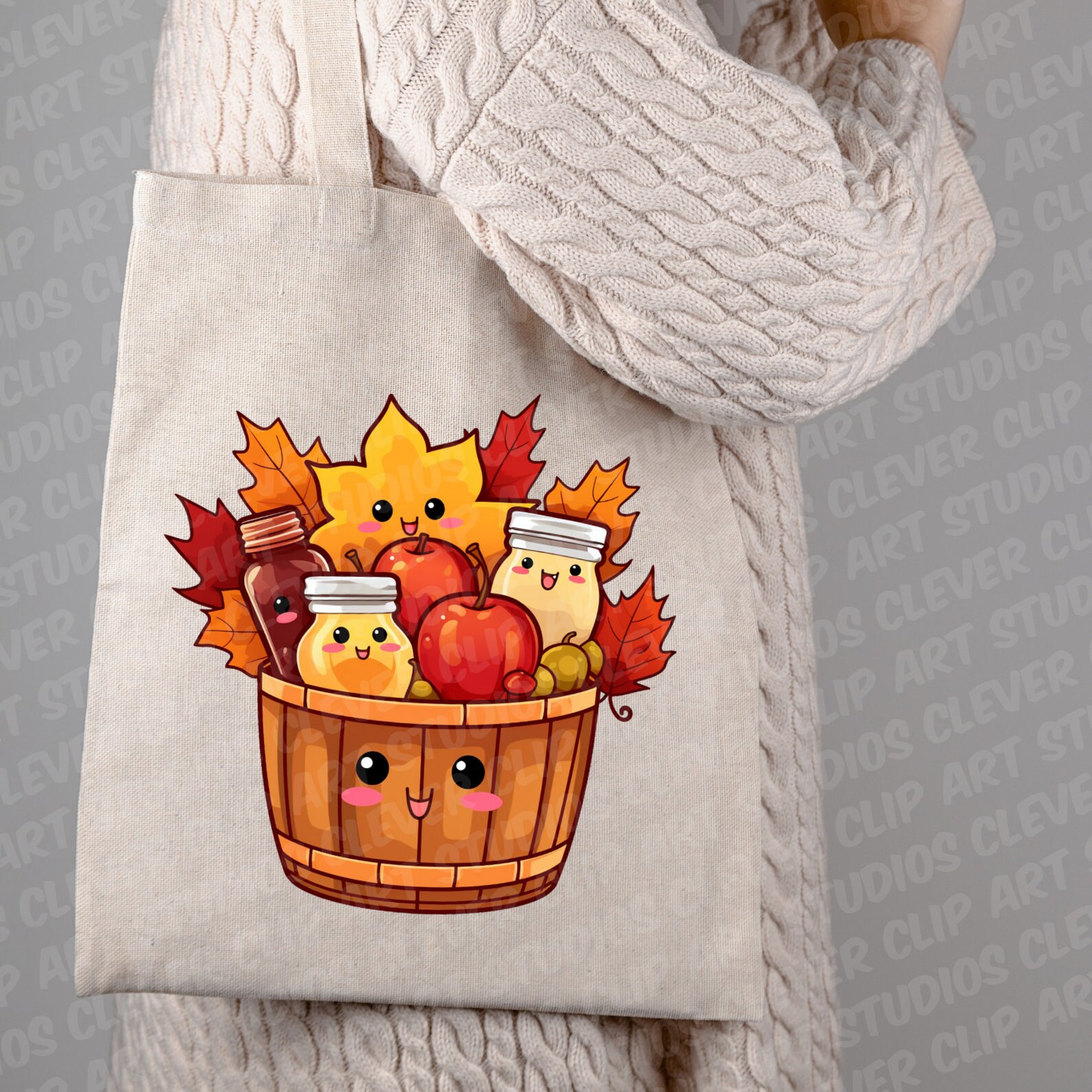 Cute Maple Leaves Clipart Bundle Kawaii Autumn Maple Leaf Cute Fall PNG ...