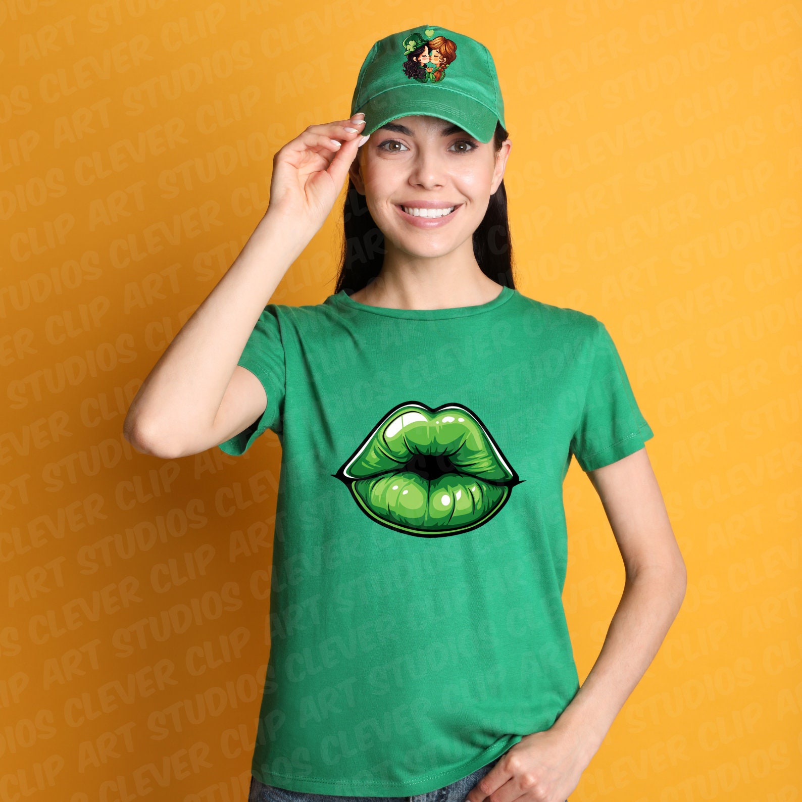 Cute St Patricks Day Clipart Bundle Kawaii Downloadable Happy St Patrick Bundle Green Leprechaun