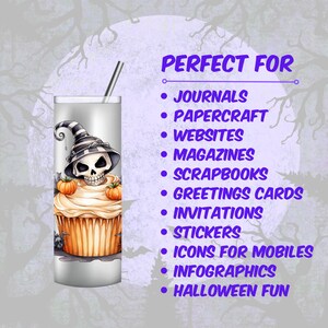 Spooky Cute Halloween Cupcakes Clipart PNG Bundle Cute Kawaii Halloween ...