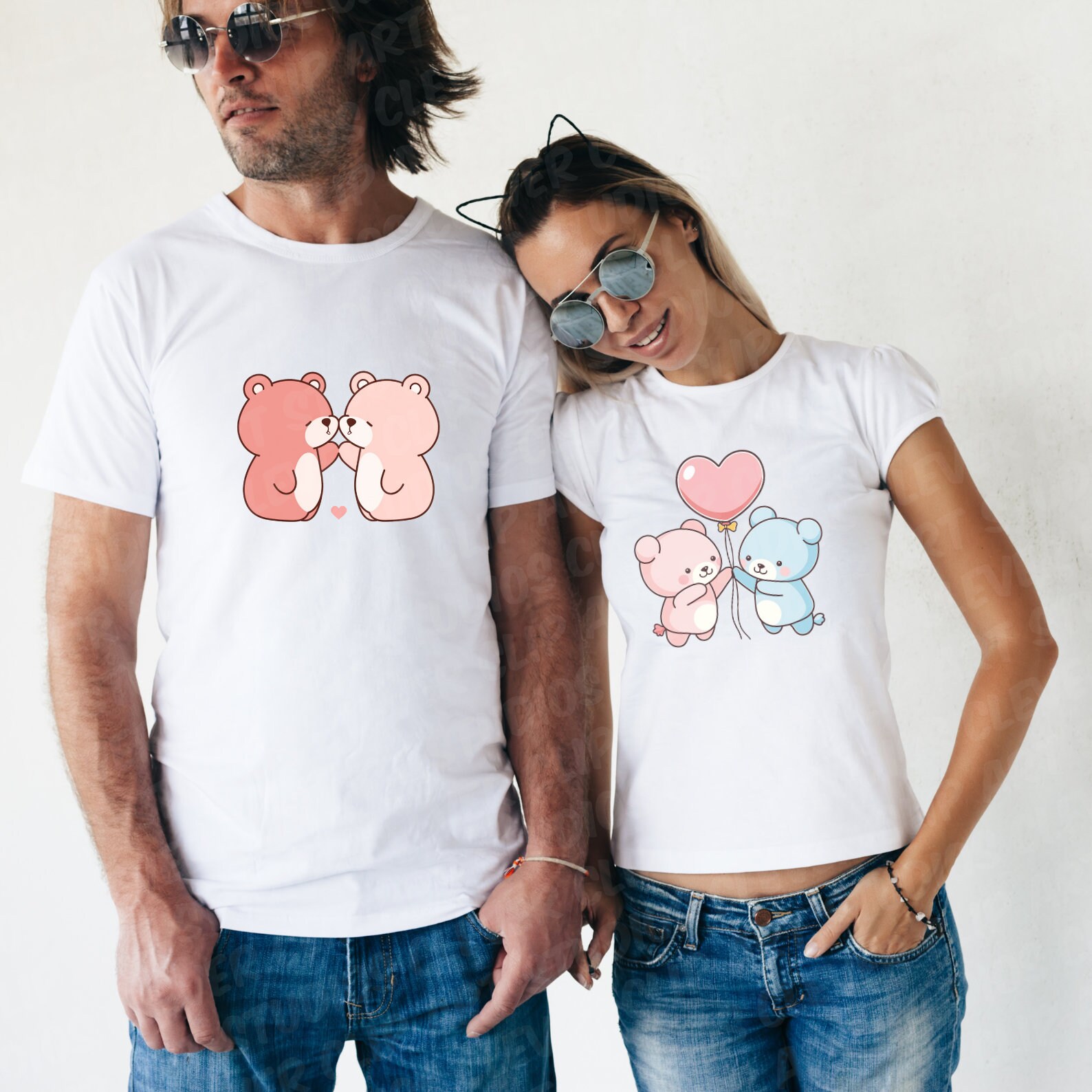 Valentine Teddy Bear Couple Clipart Cute Teddy Bear Love Valentine PNG ...