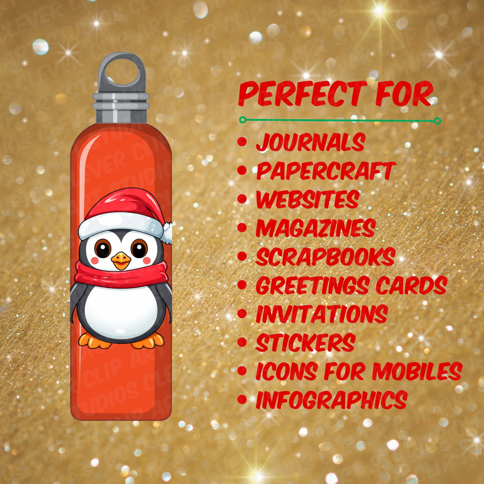 Cute Kawaii Christmas Clipart Bundle Transparent Printable Christmas ...