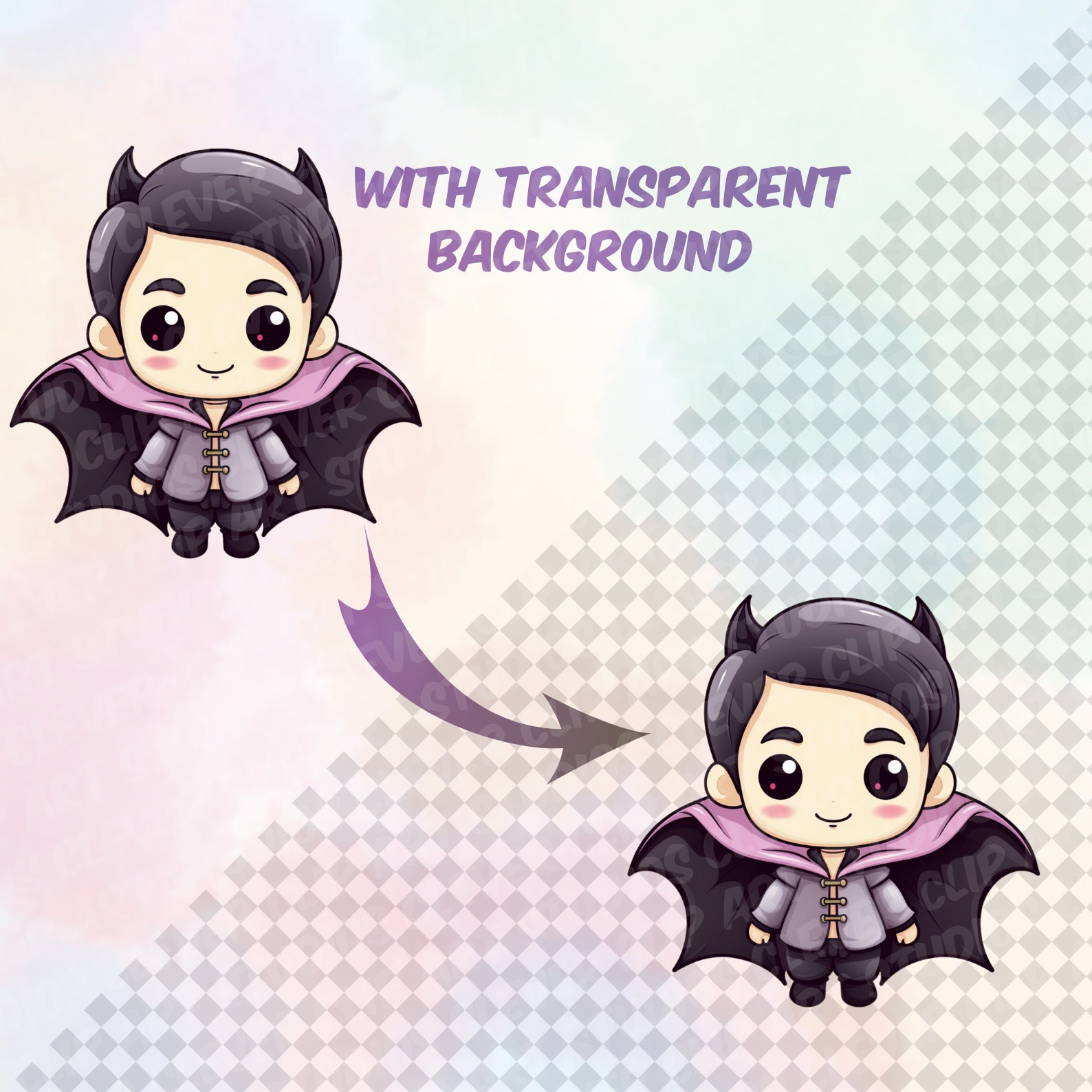 Kawaii Kids Halloween Costume Clipart Cute Pastel Candy Clipart Bundle ...