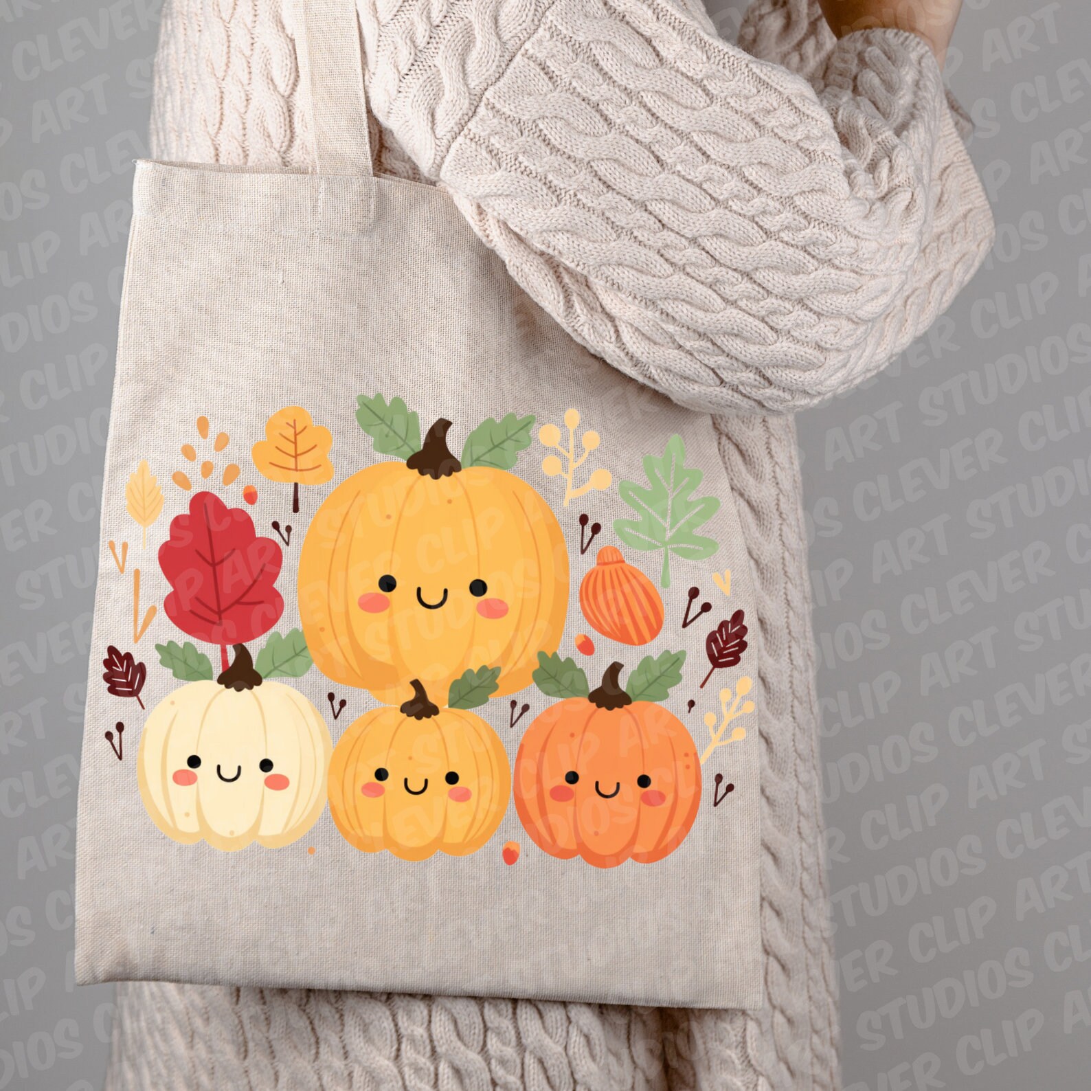 Kawaii Autumn Cute Fall Clipart Bundle Autumnal Vibe Transparent PNG ...