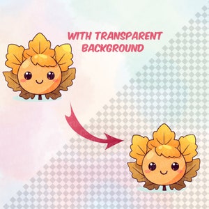 Kawaii Leaves Cute Fall Autumn Leaf Clipart Watercolor Botanical Art ...