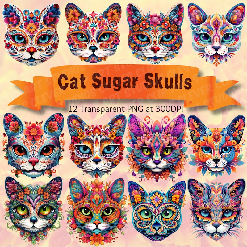 Cat Sugar Skull - Etsy