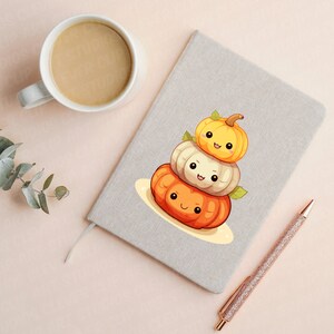 Kawaii Pumpkins Cute Halloween PNG Bundle Clipart Pumpkin Faces ...